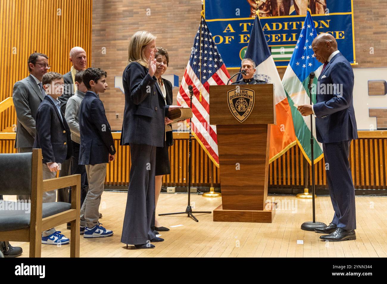 Jessica Tisch takes an oath as she is sworn in as Police Commissioner ...
