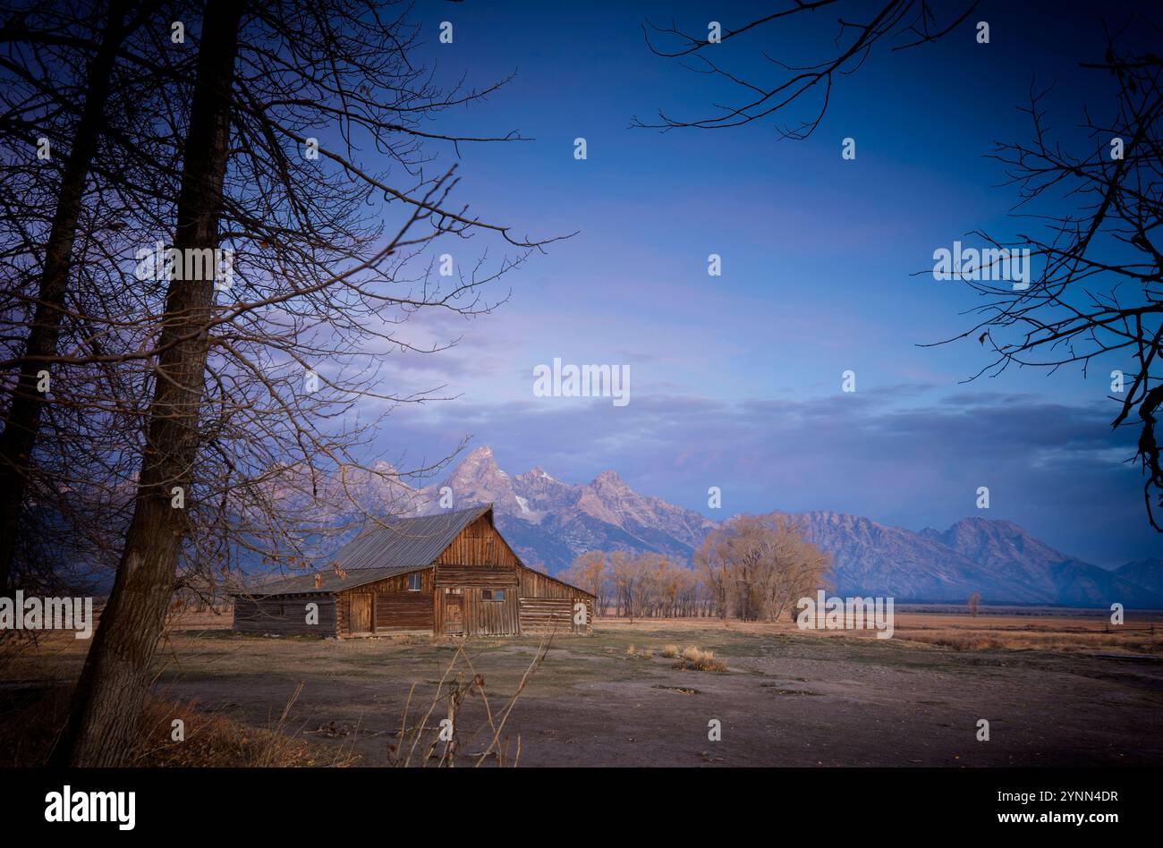 Log cabin in Grand Teton National Park III, USA Stock Photo - Alamy