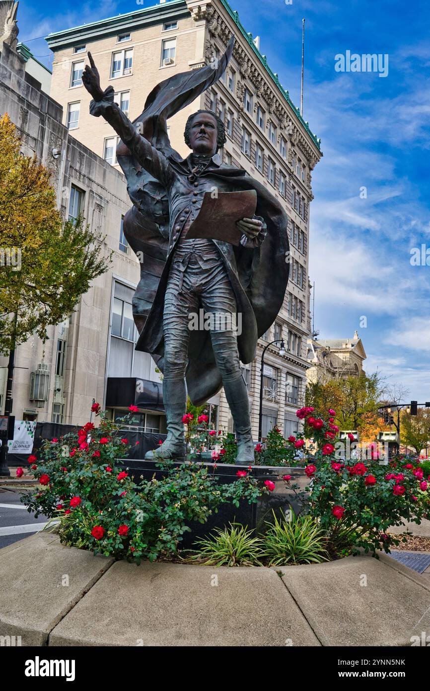 The American Cape sculpture of Alexander Hamilton in Hamilton Ohio USA ...