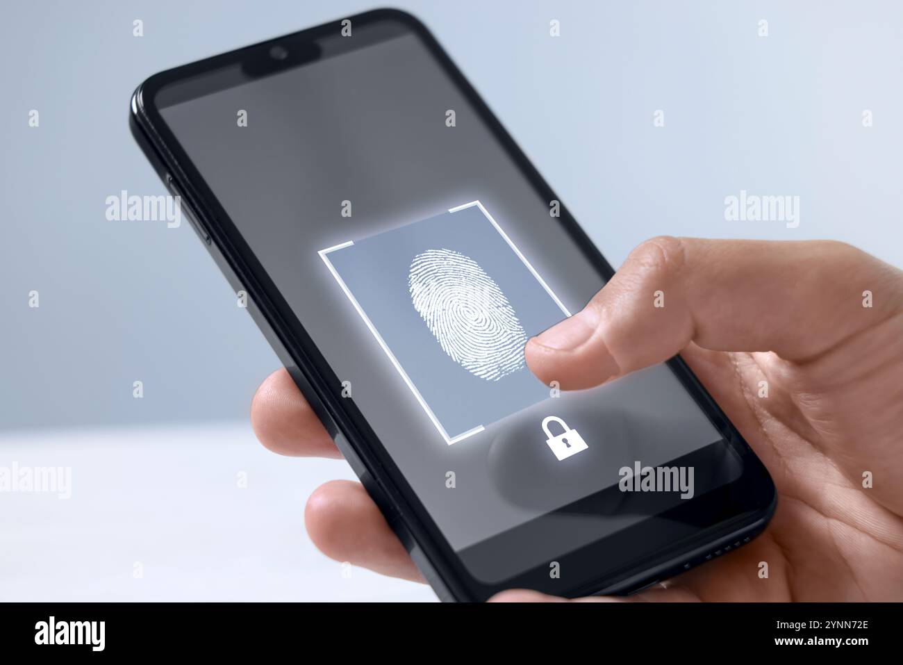Fingerprint security screen unlocking on hi-res stock photography and ...