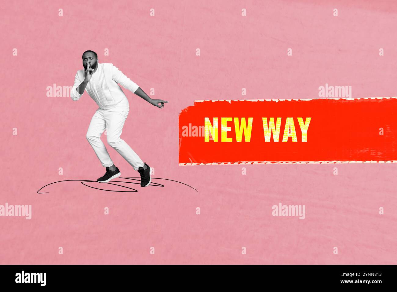 Composite trend artwork sketch image photo collage of new way start ...