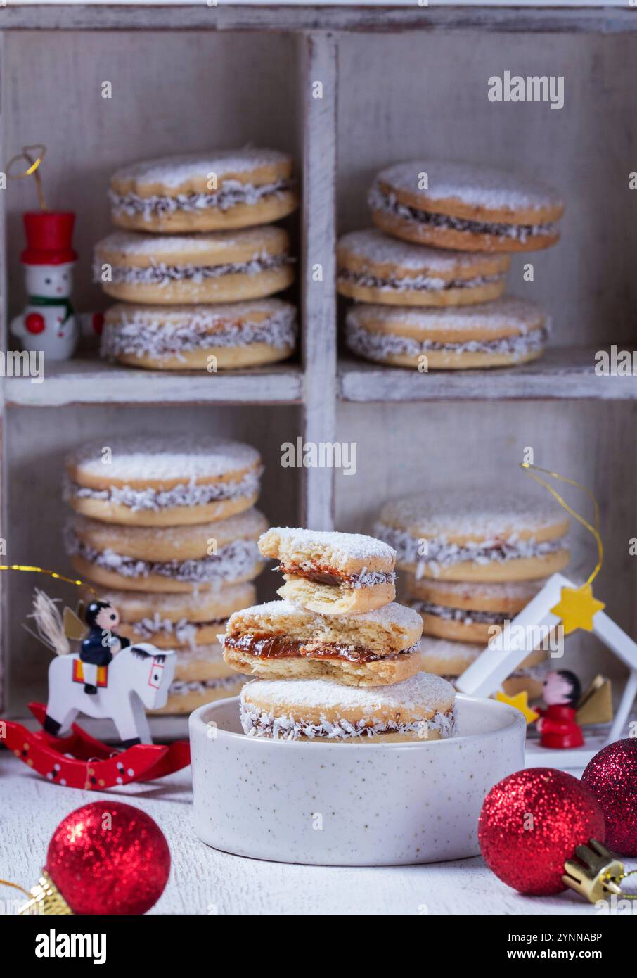 Alfajor, a traditional Latin American cookie made from shortcrust ...