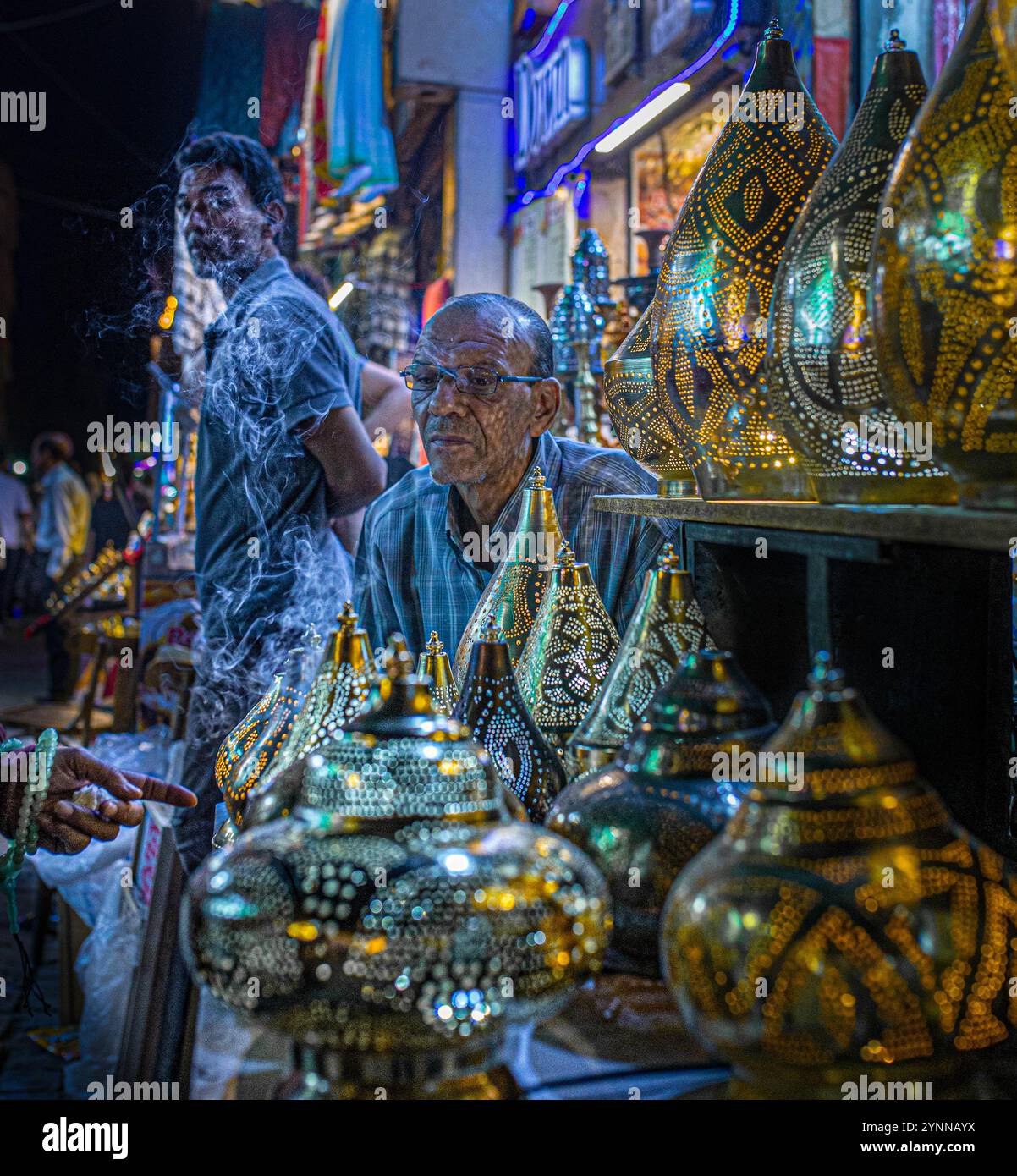 the owner of lantern shop in Old Cairo Stock Photo - Alamy