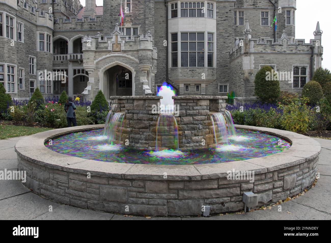 Water fountain tricolor effect at Casa Loma on Austin Terrace in ...