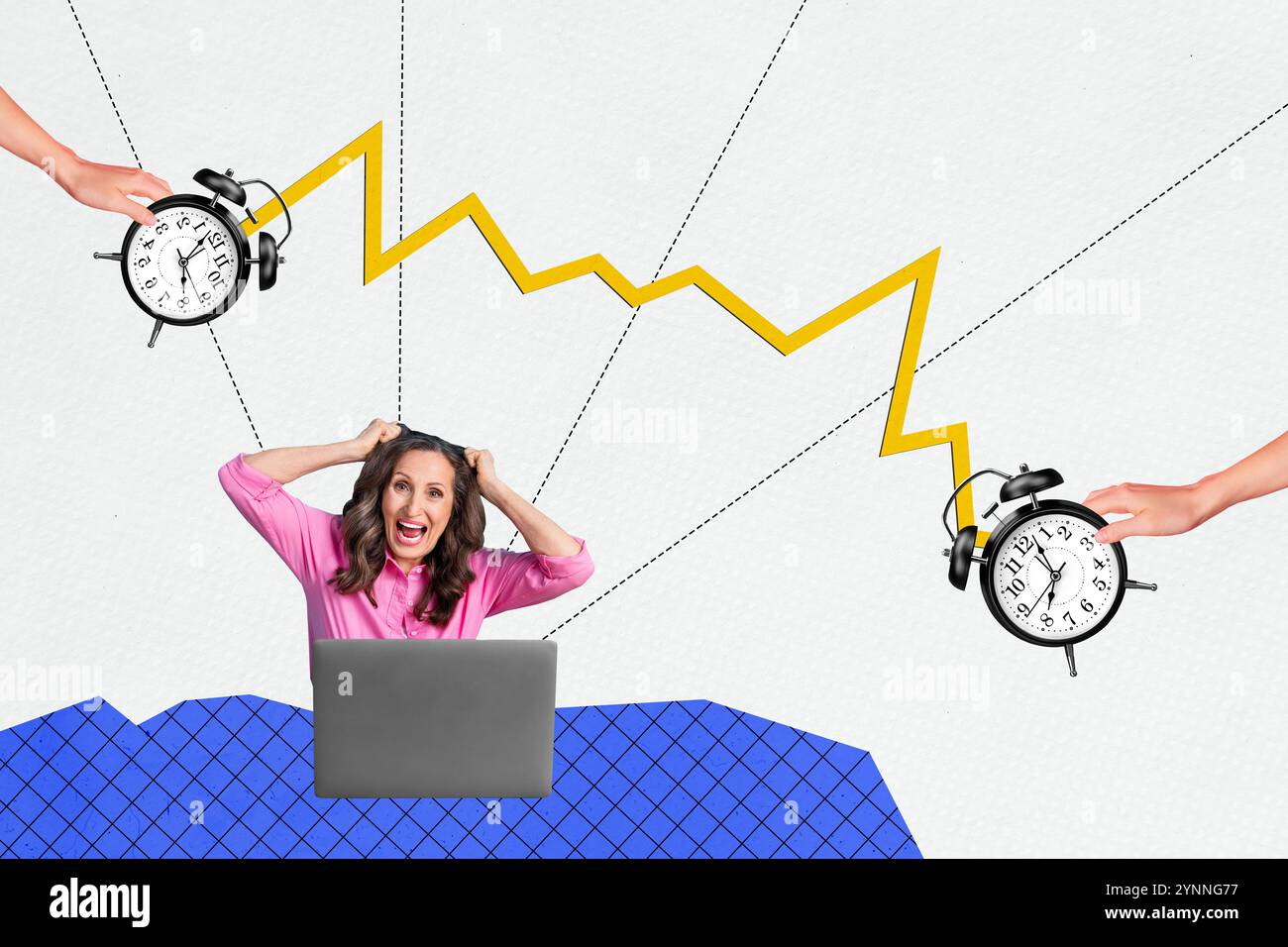 Composite trend artwork 3D sketch image photo collage of office manager ...