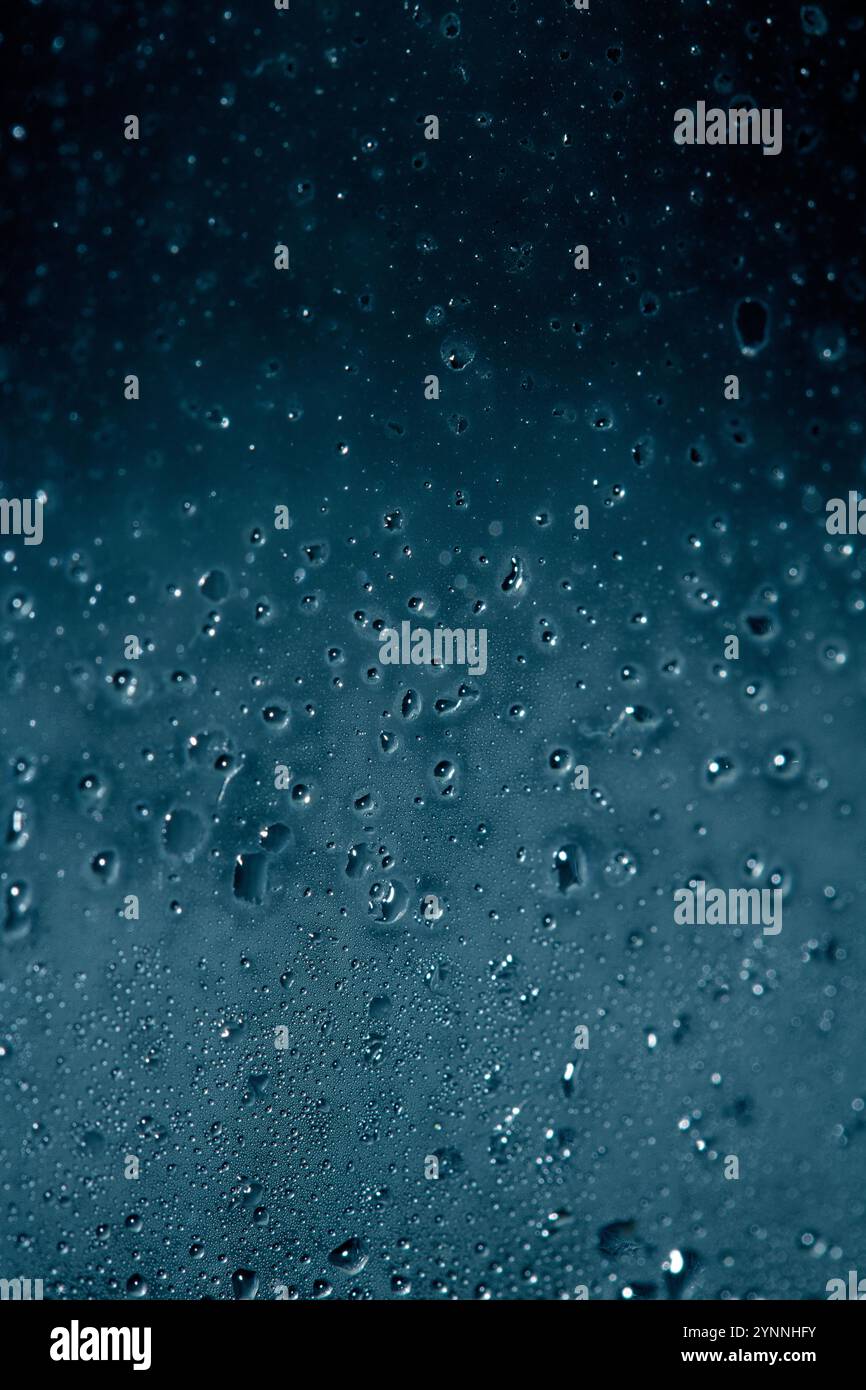 CLose Up of Condensation Bubbles and Marks on A Window Water Background ...