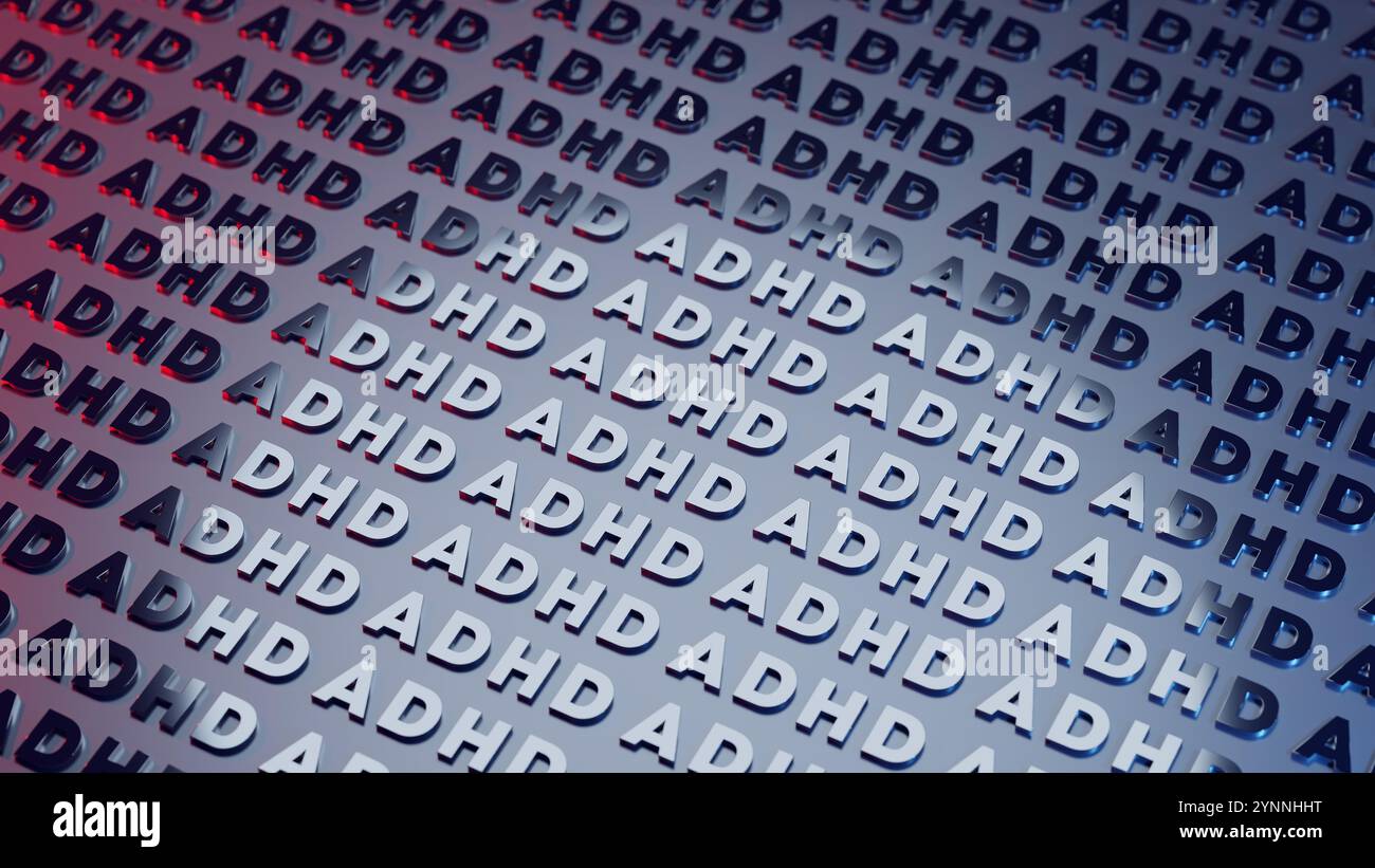 ADHD Attention deficit hyperactivity disorder - background 3D ...