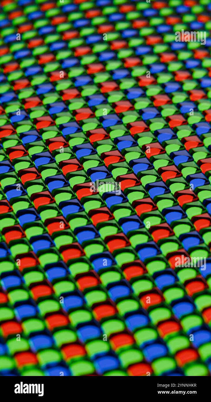 Digital camera matrix - super close up - RGB red green blue pixels ...
