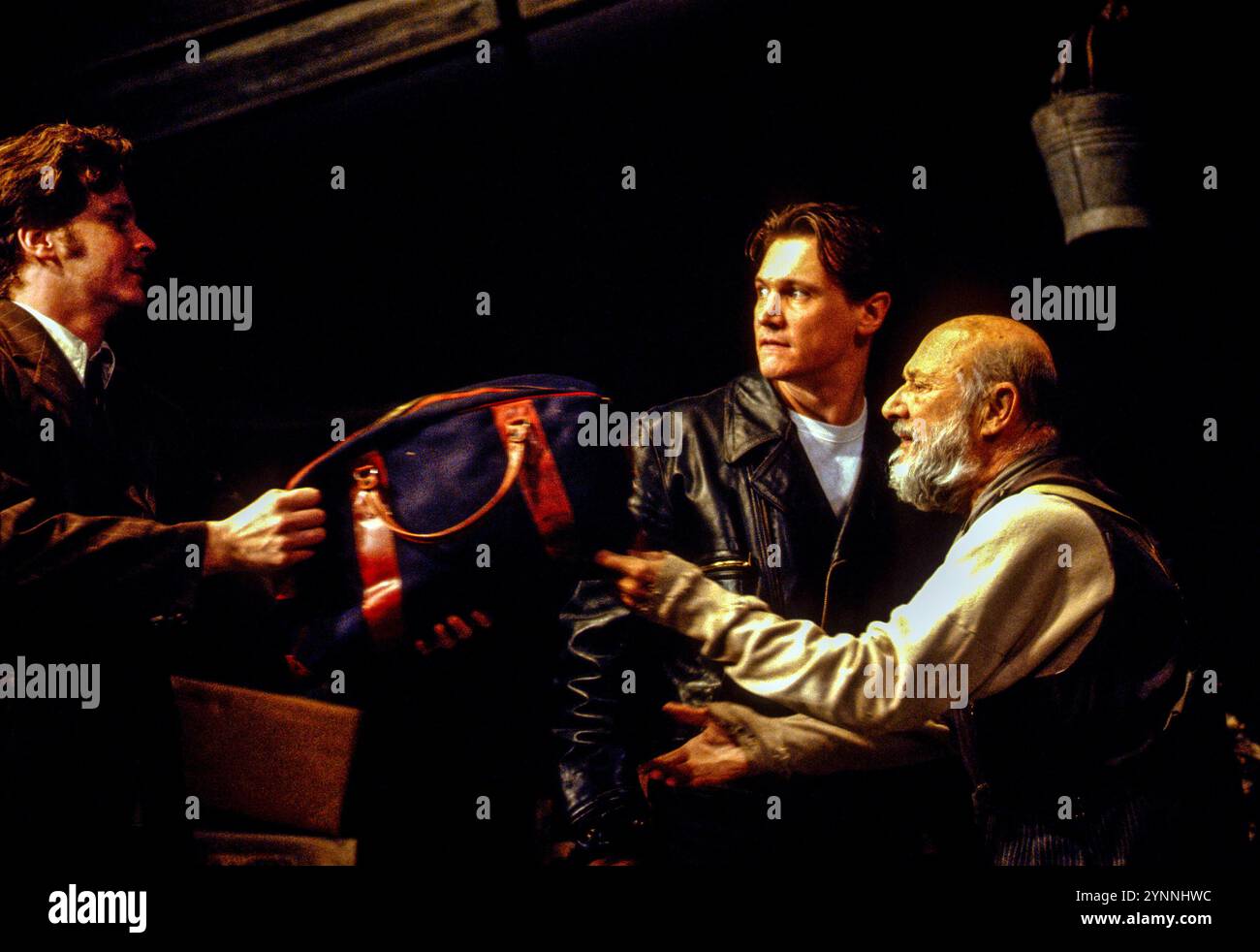 l-r: Colin Firth (Aston), Peter Howitt (Mick), Donald Pleasence (Davies ...