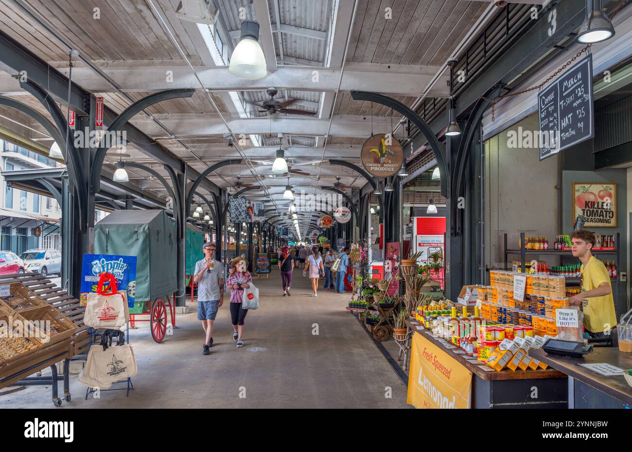 Interior of the French Market, Ursuline St, French Quarter, New Orleans, Louisiana, USA Stock ...