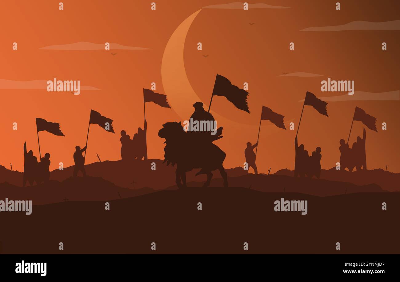 Muslim army war conquest Illustration Stock Vector Image & Art - Alamy