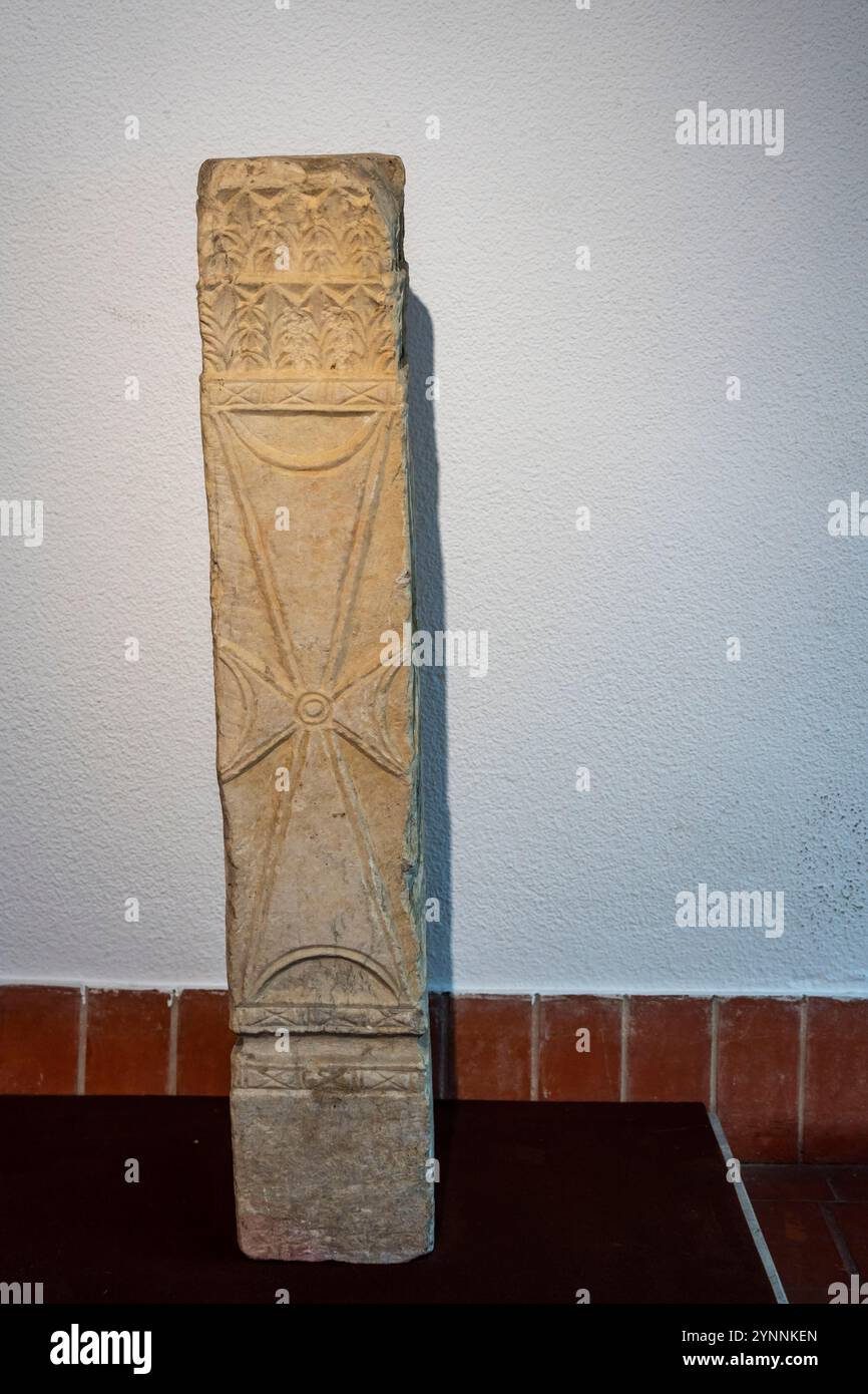 Hispano-Visigothic altarpiece, marble, 7th century, Santa María de ...