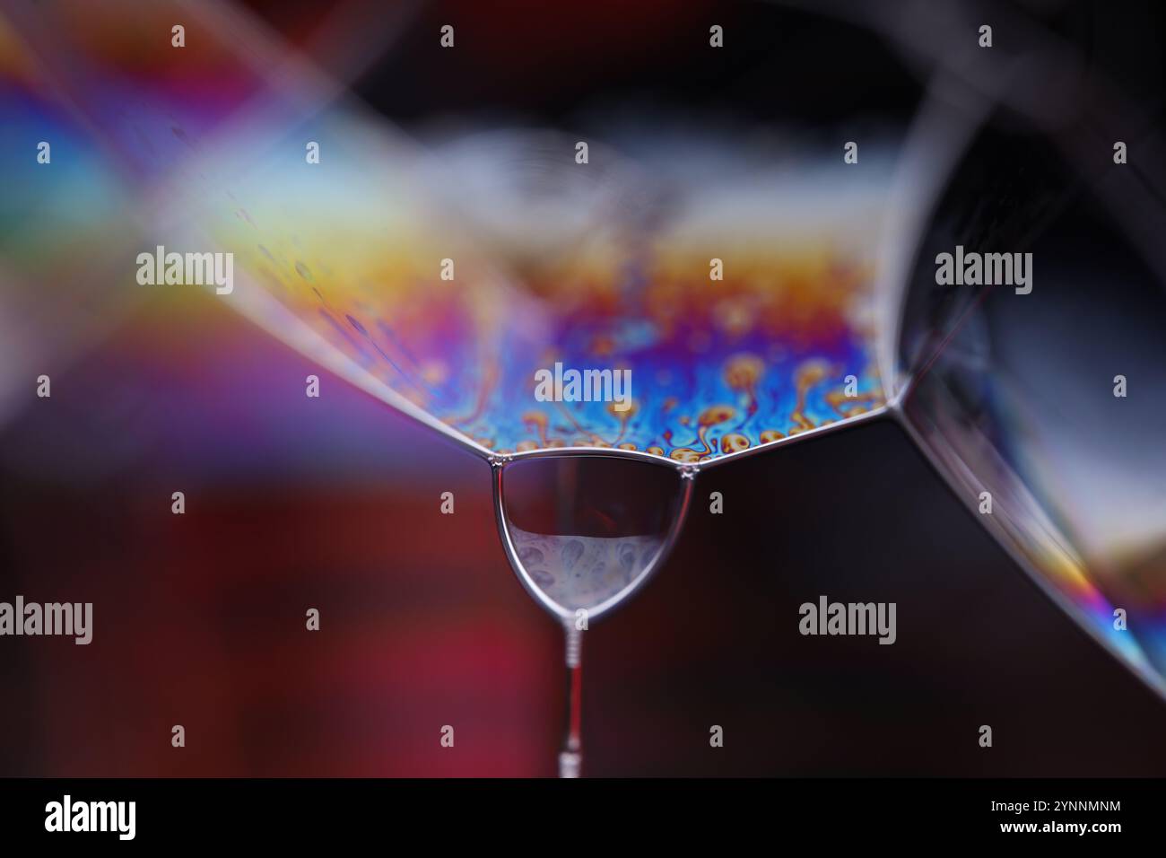 Silver liquid connections, bubble in macro, movement of liquid in a ...