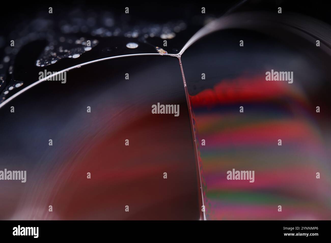 Silver liquid connections, bubble in macro, movement of liquid in a ...