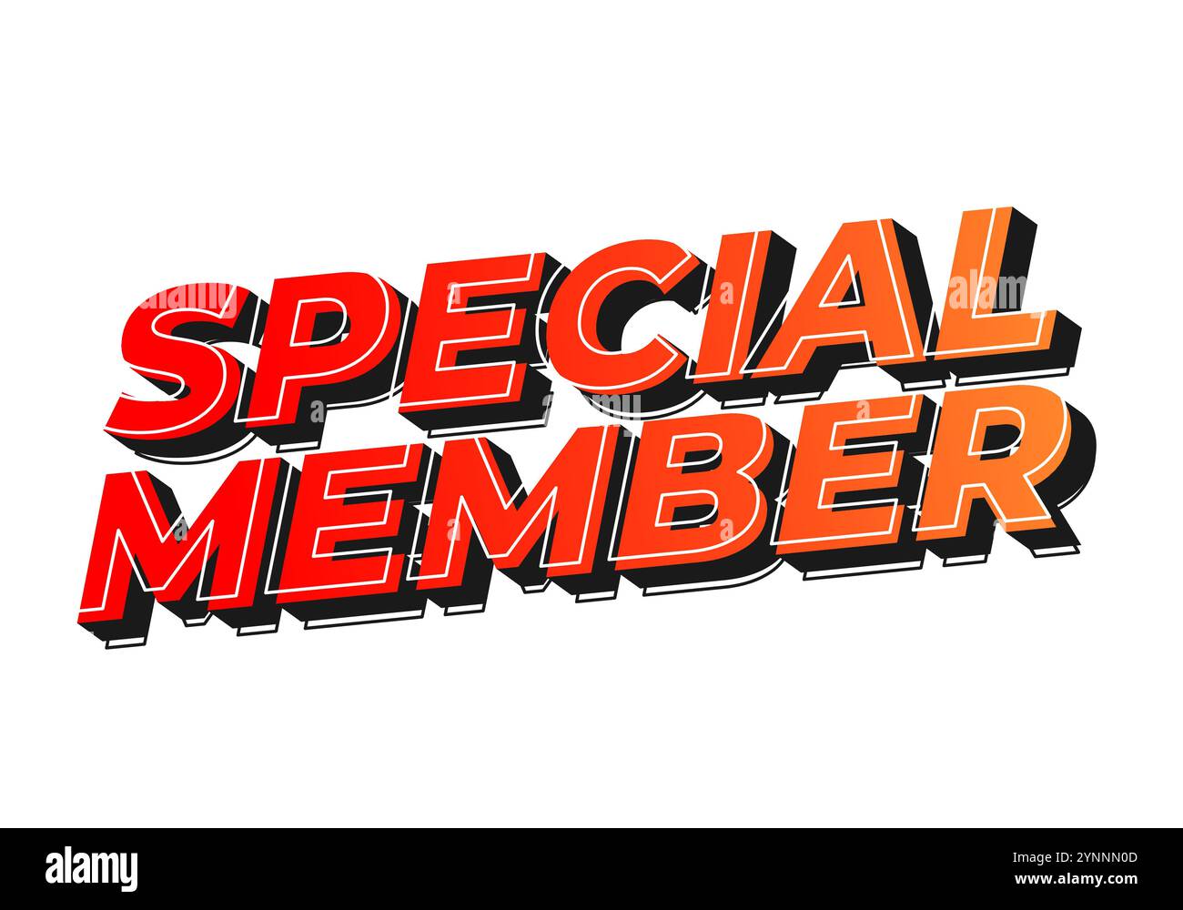 Special member. Text effect design in modern colors with 3D effect look ...