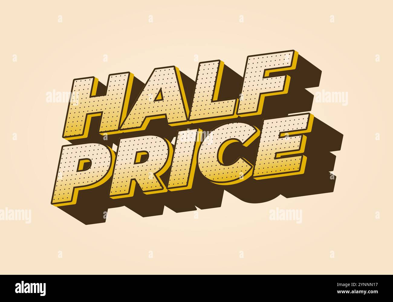 Half price. Text effect design in eye catching colors with three ...