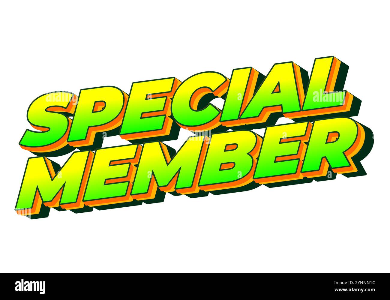 Special member. Text effect design in modern colors with 3D effect look ...