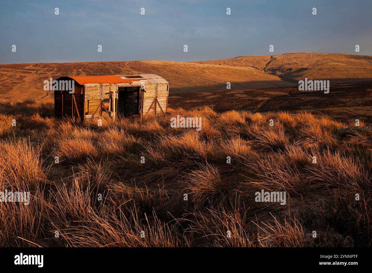 A disused railway wagon on Birkdale Common, in the Yorkshire Dales ...