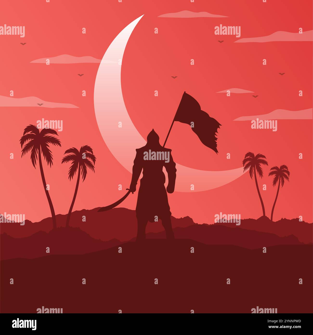 Muslim warrior war illustration design Stock Vector Image & Art - Alamy
