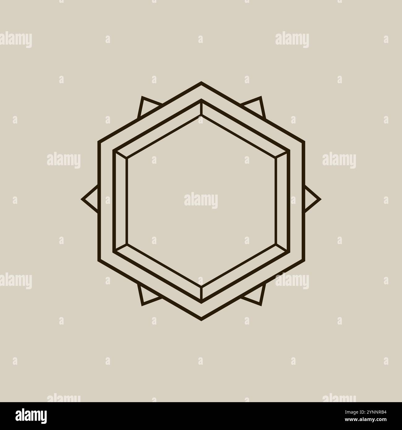 Mystical hexagon with sacred geometry and symbols Stock Vector Image ...