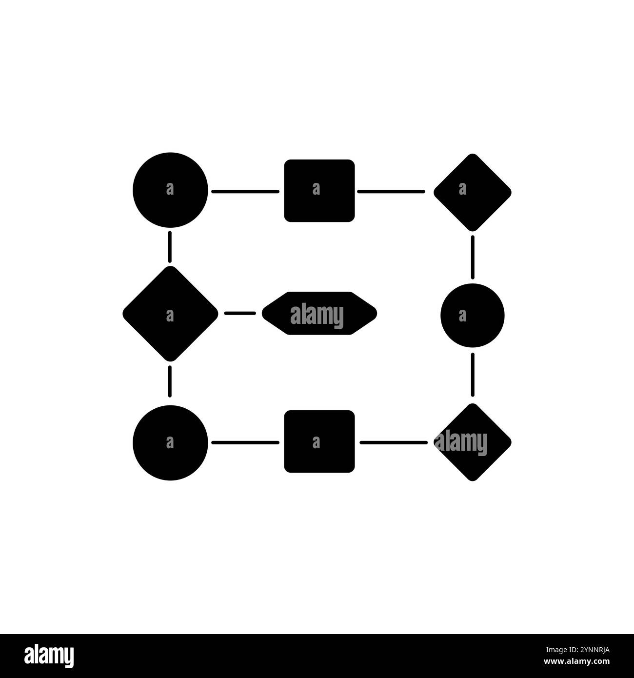 Minimal flowchart for hierarchy, team planning, and system layout Stock ...