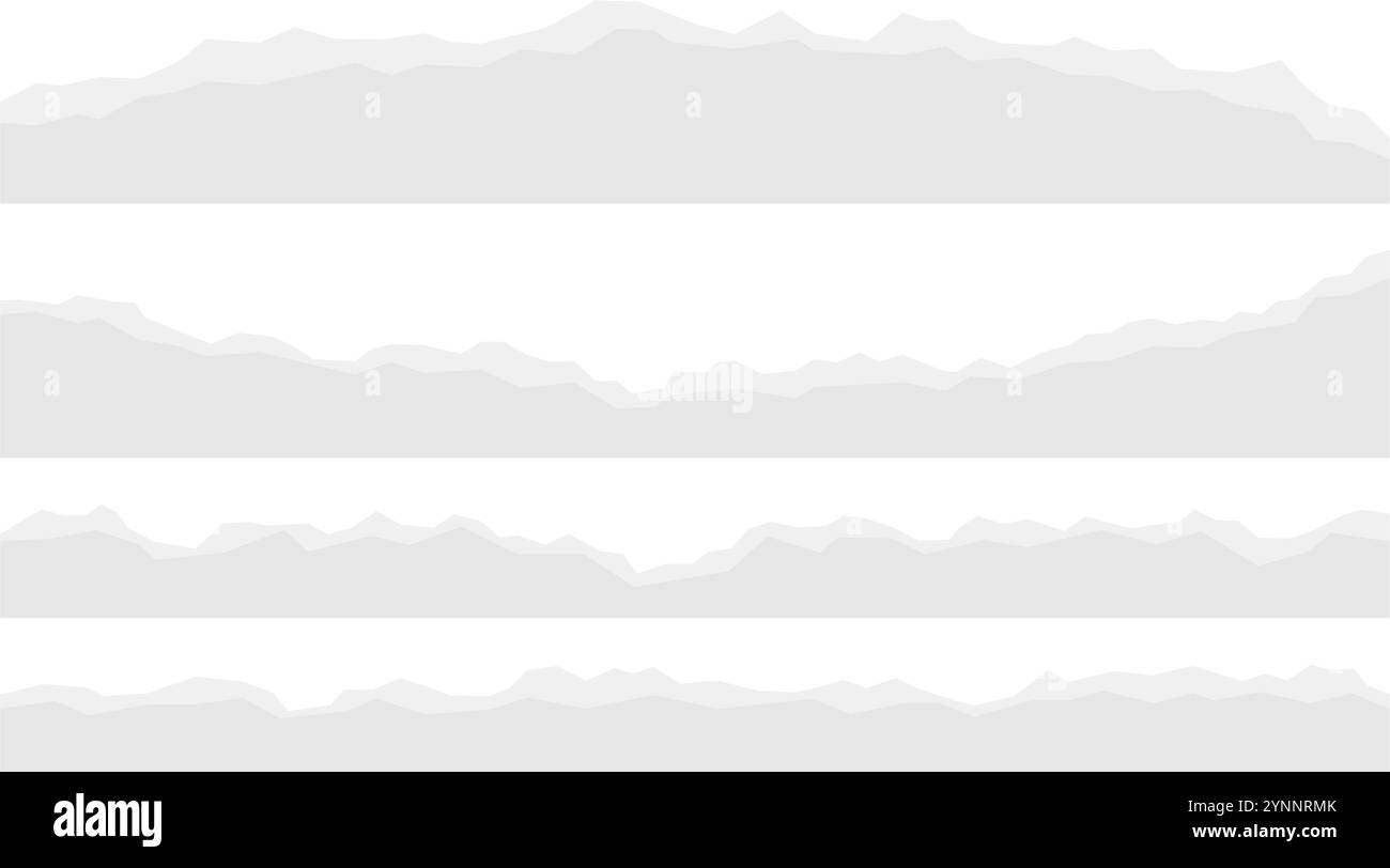 horizontal paper tear, torn pieces of paper set vector illustration ...