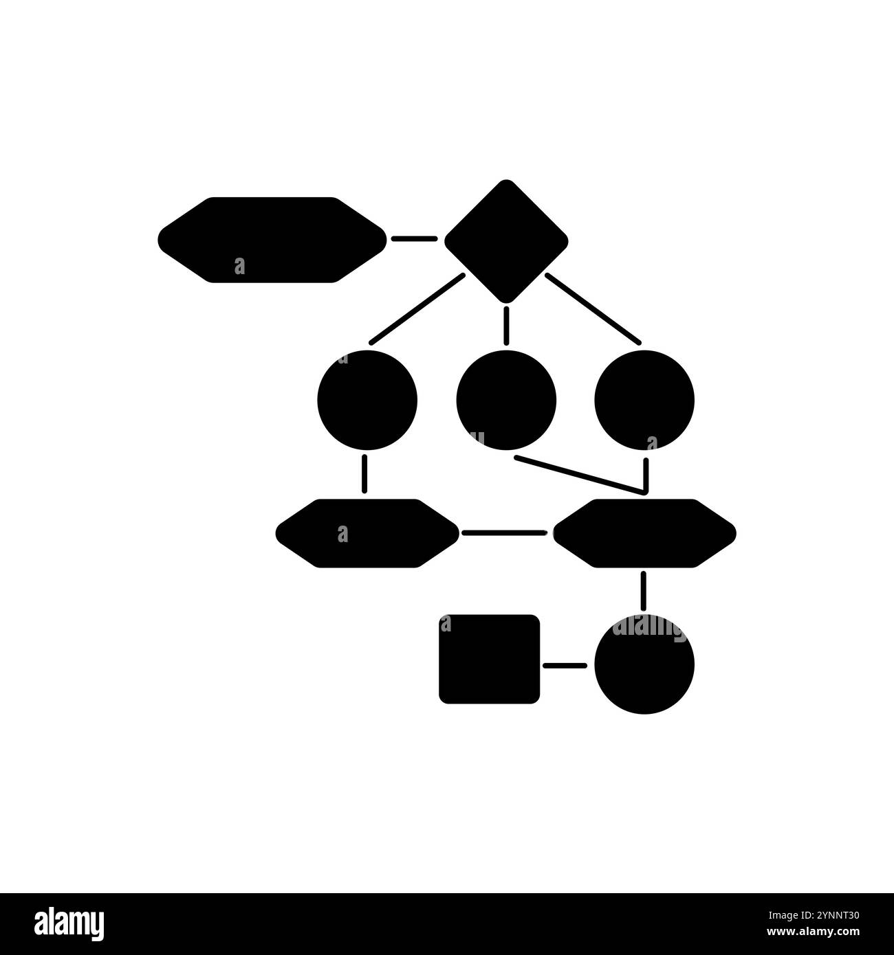 Black flowchart for strategy, workflow, and organization Stock Vector ...