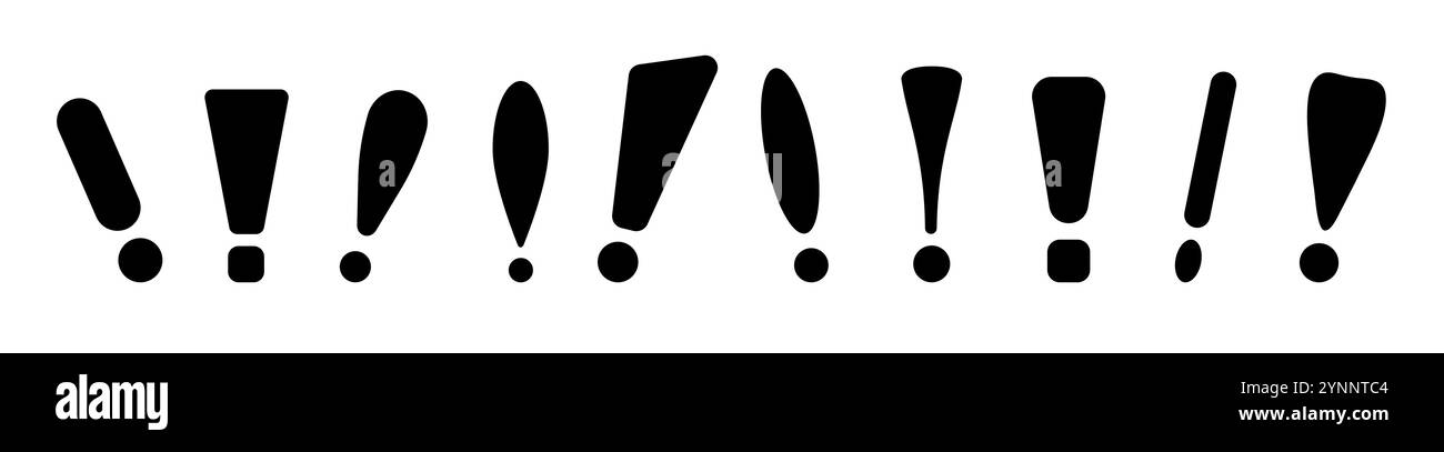 Black exclamation marks for warnings, alerts, and urgent messages Stock ...