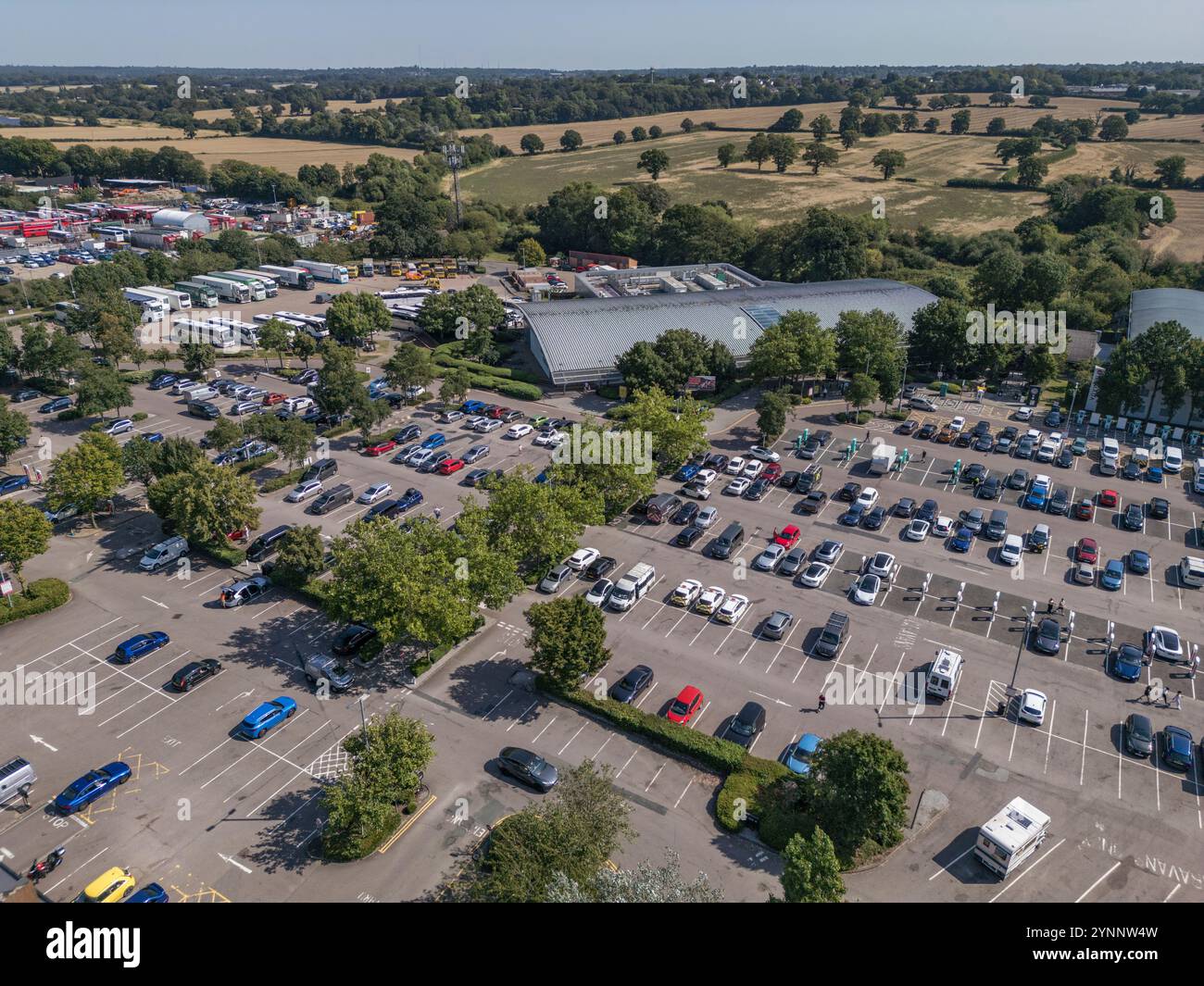 Aerial view of the Welcome Break South Mimms Services station, Potters ...