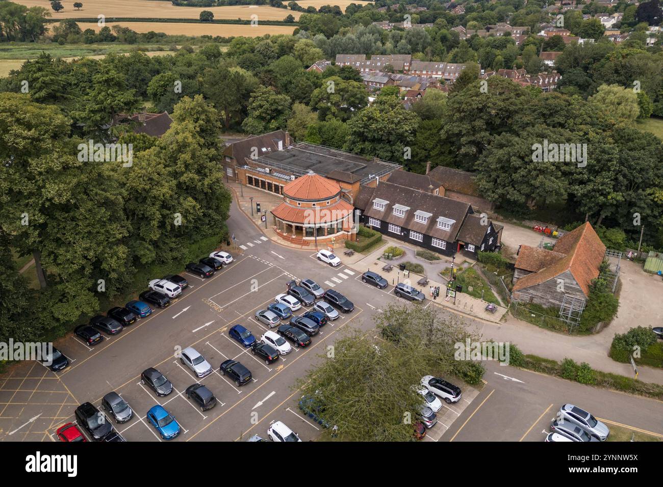 Aerial view of Verulamium Museum, Verulamium Park, St Albans, UK Stock ...
