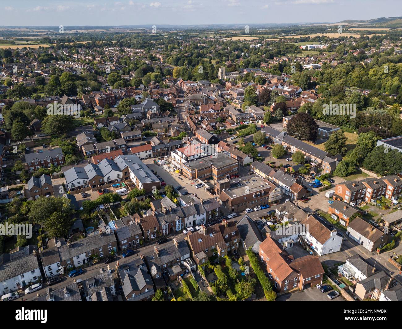 Aerial view of a residential area of Tring (HP23), Herts, UK Stock ...