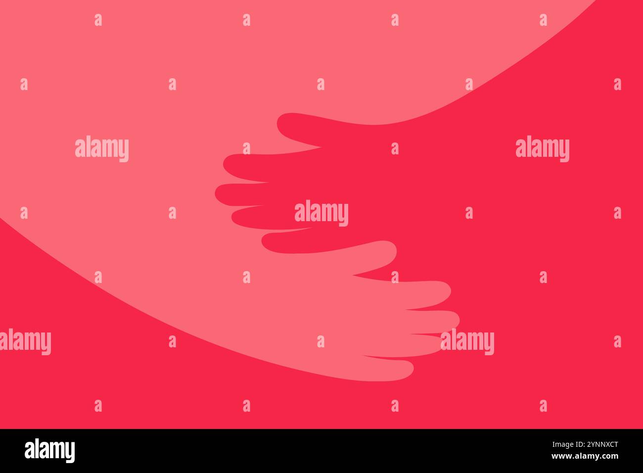 Simplified image of hands in an embrace, representing love, aid, and ...