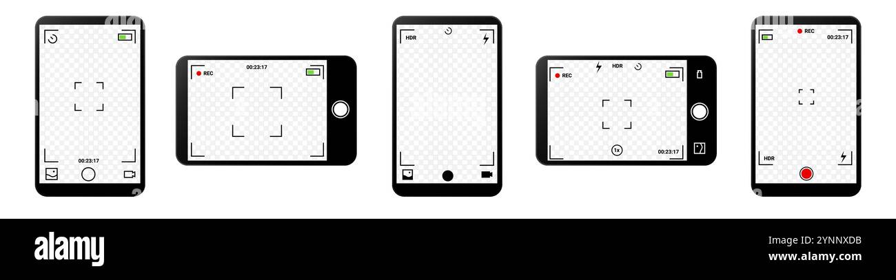 Camera app template with zoom, frame, and video options Stock Vector ...