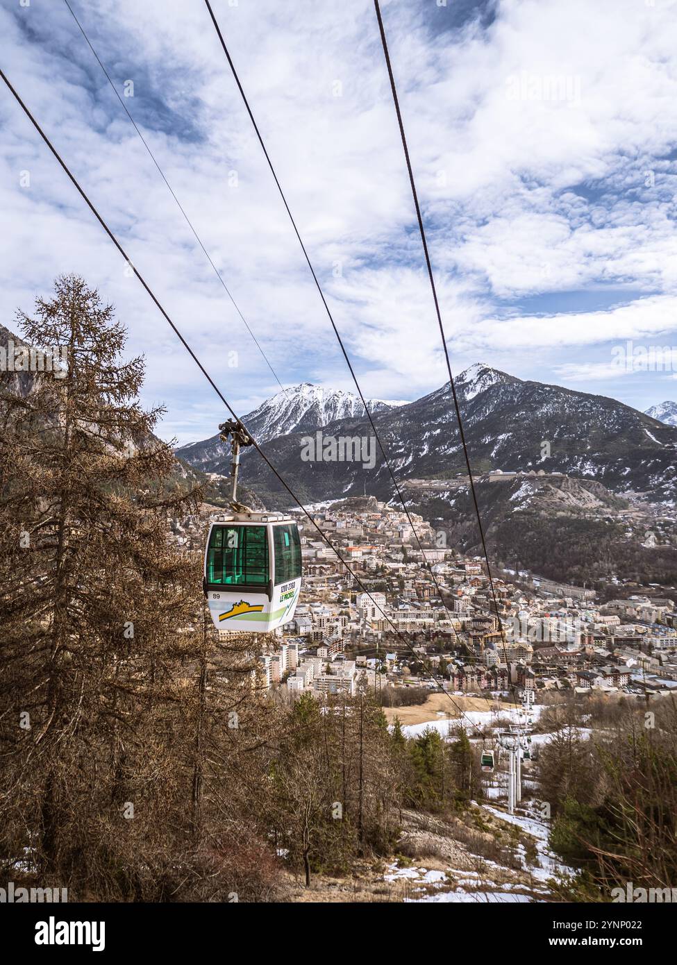 Cable cars glide above Briançon, offering stunning views of the ...
