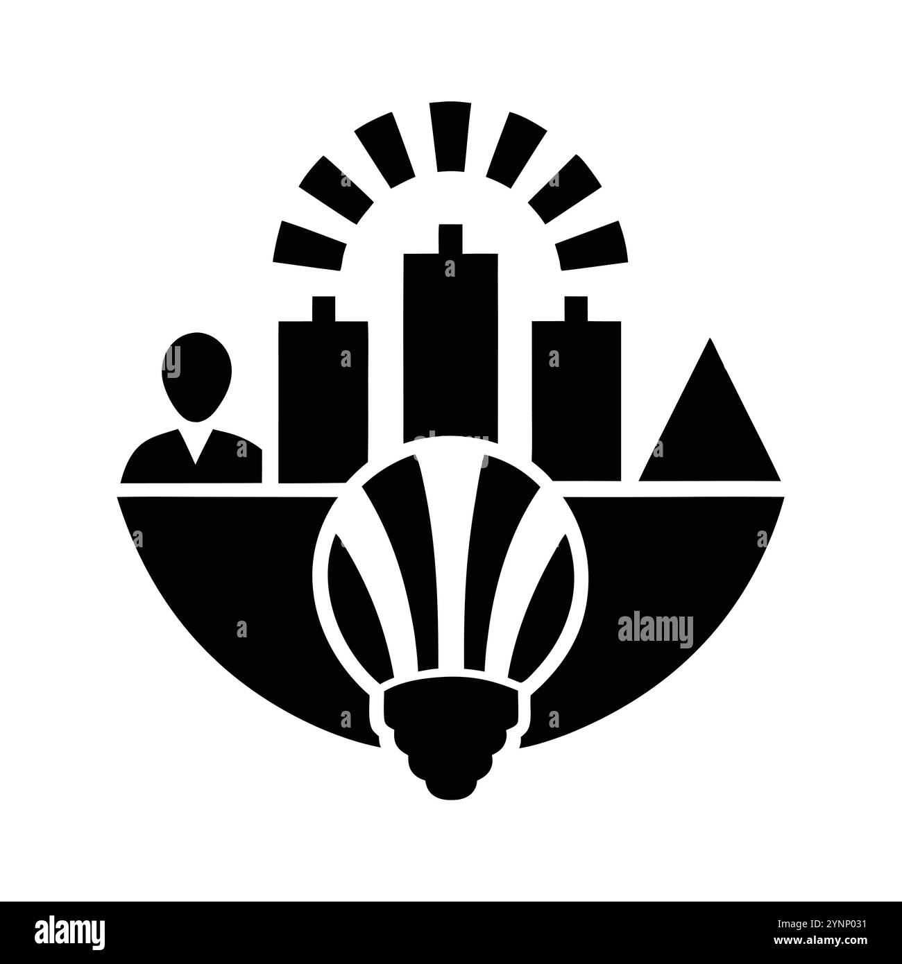 Business Logo Icon with Modern Cityscape Vector Art Illustration Stock ...