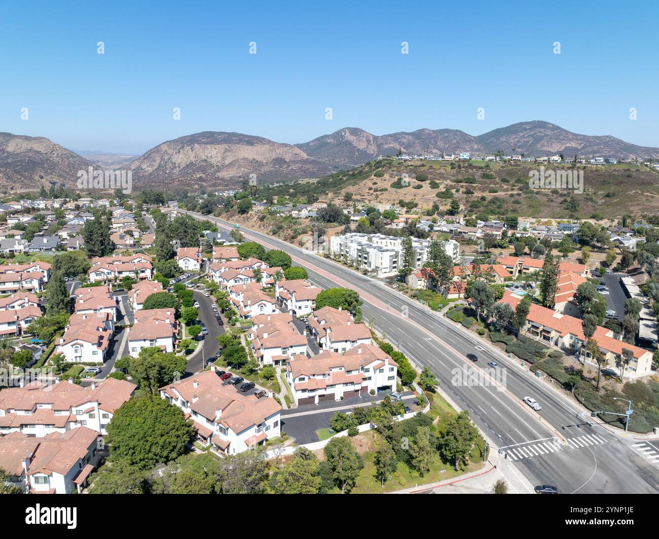 Aerial view of residential subdivision condominium house neighborhood ...