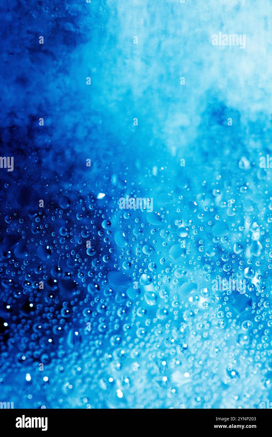CLose Up of Condensation Bubbles and Marks on A Window Water Background ...
