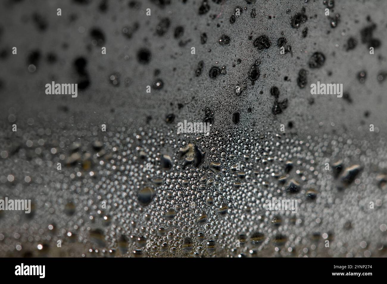 CLose Up of Condensation Bubbles and Marks on A Window Water Background ...