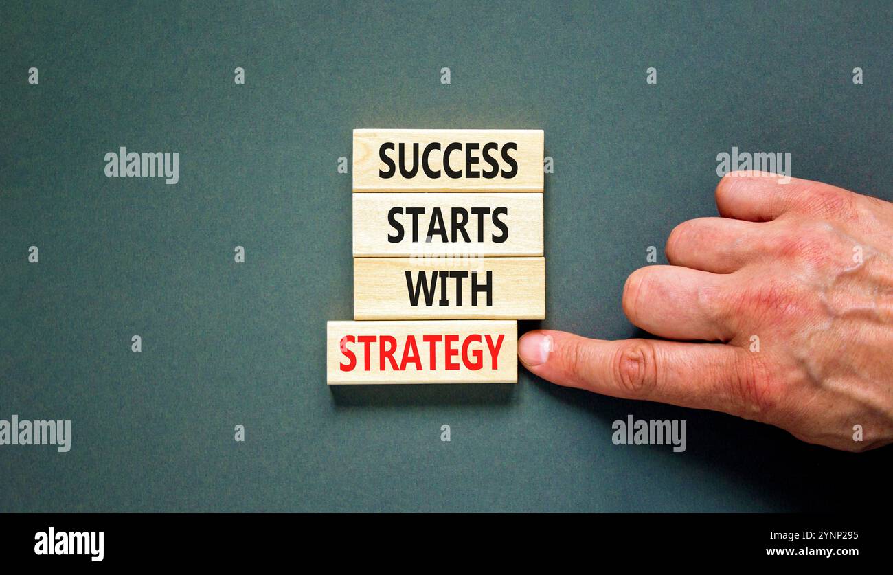 Success starts with strategy symbol. Concept words Success starts with ...