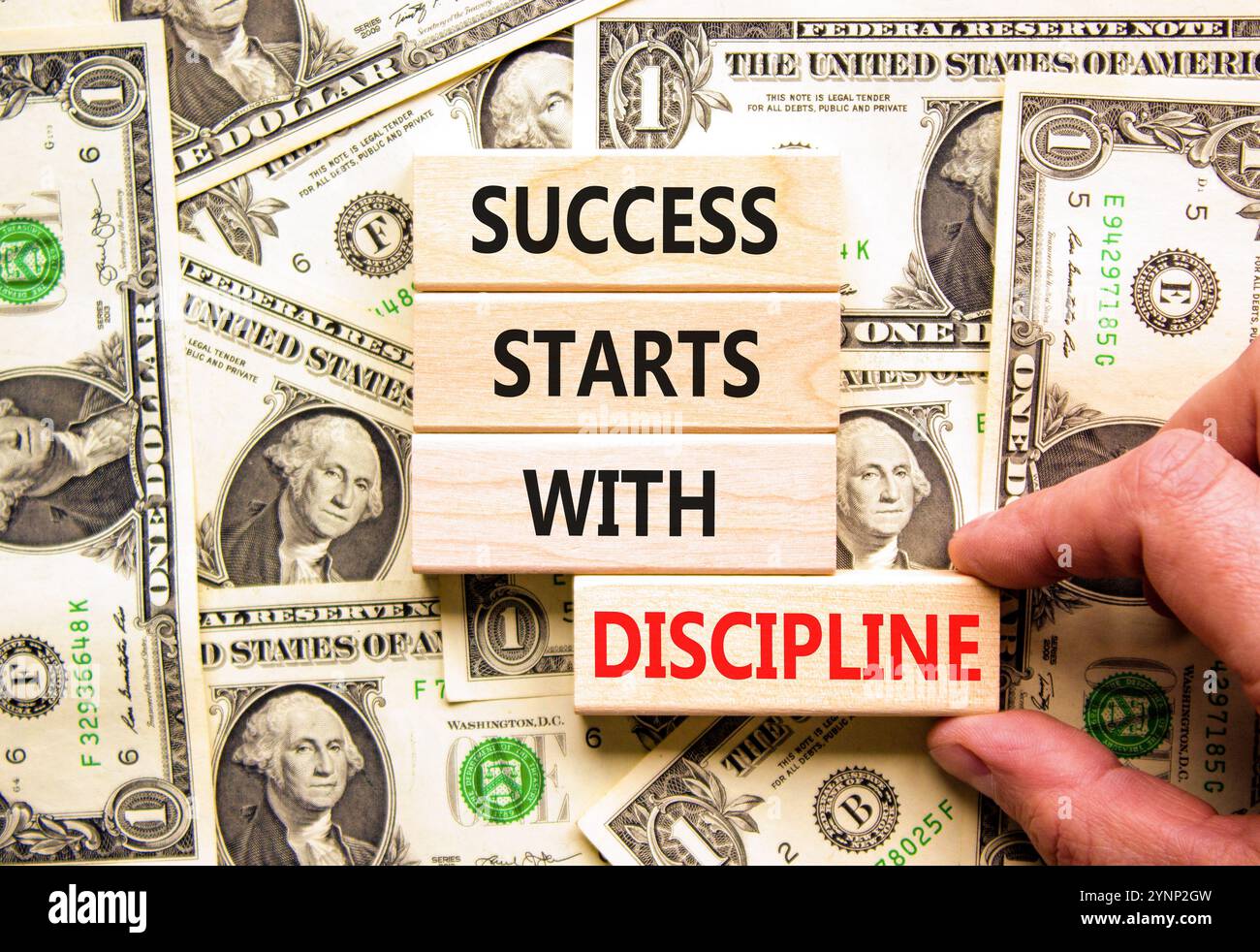 Success starts with discipline symbol. Concept words Success starts with discipline on beautiful ...