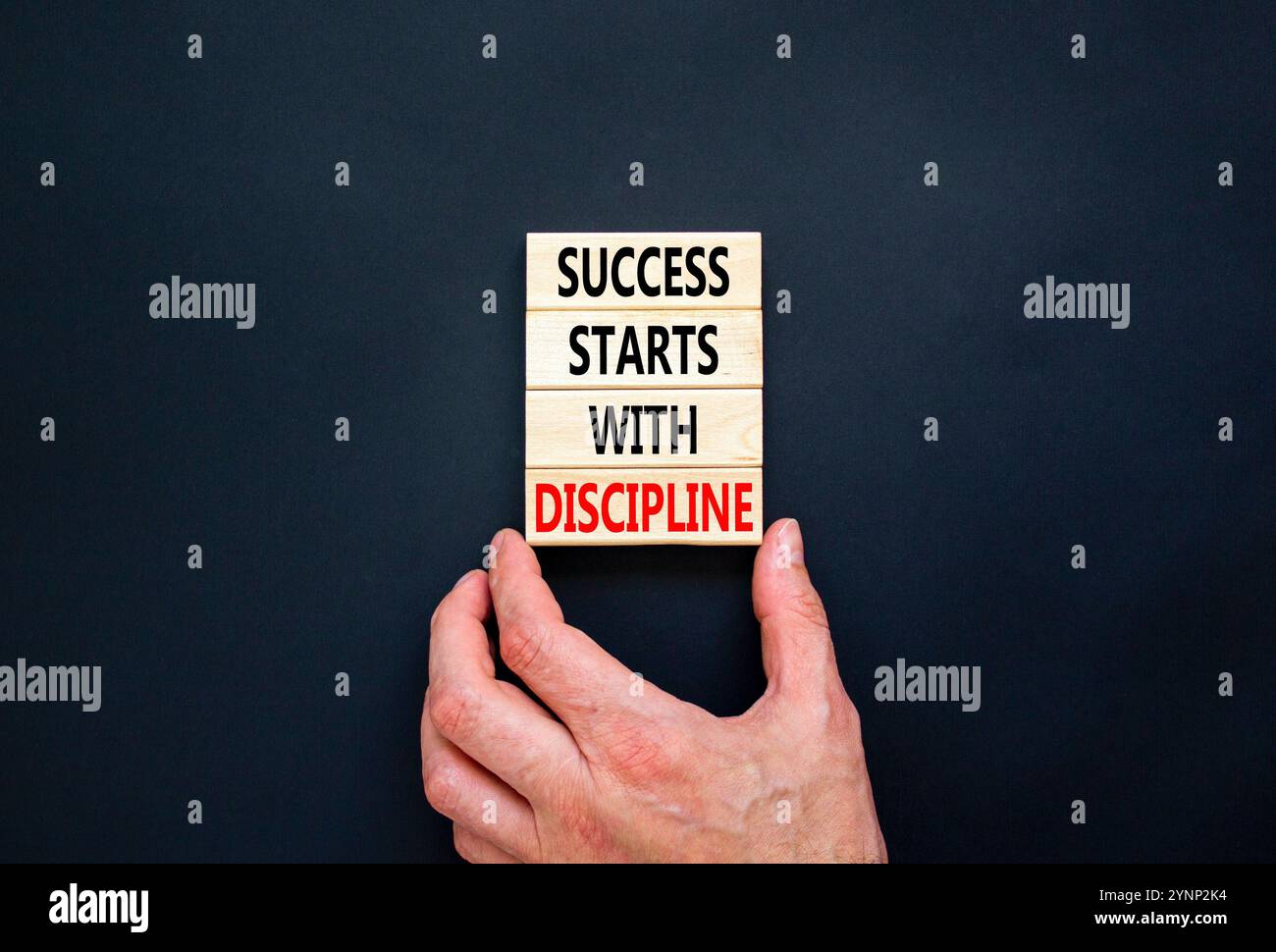 Success starts with discipline symbol. Concept words Success starts ...
