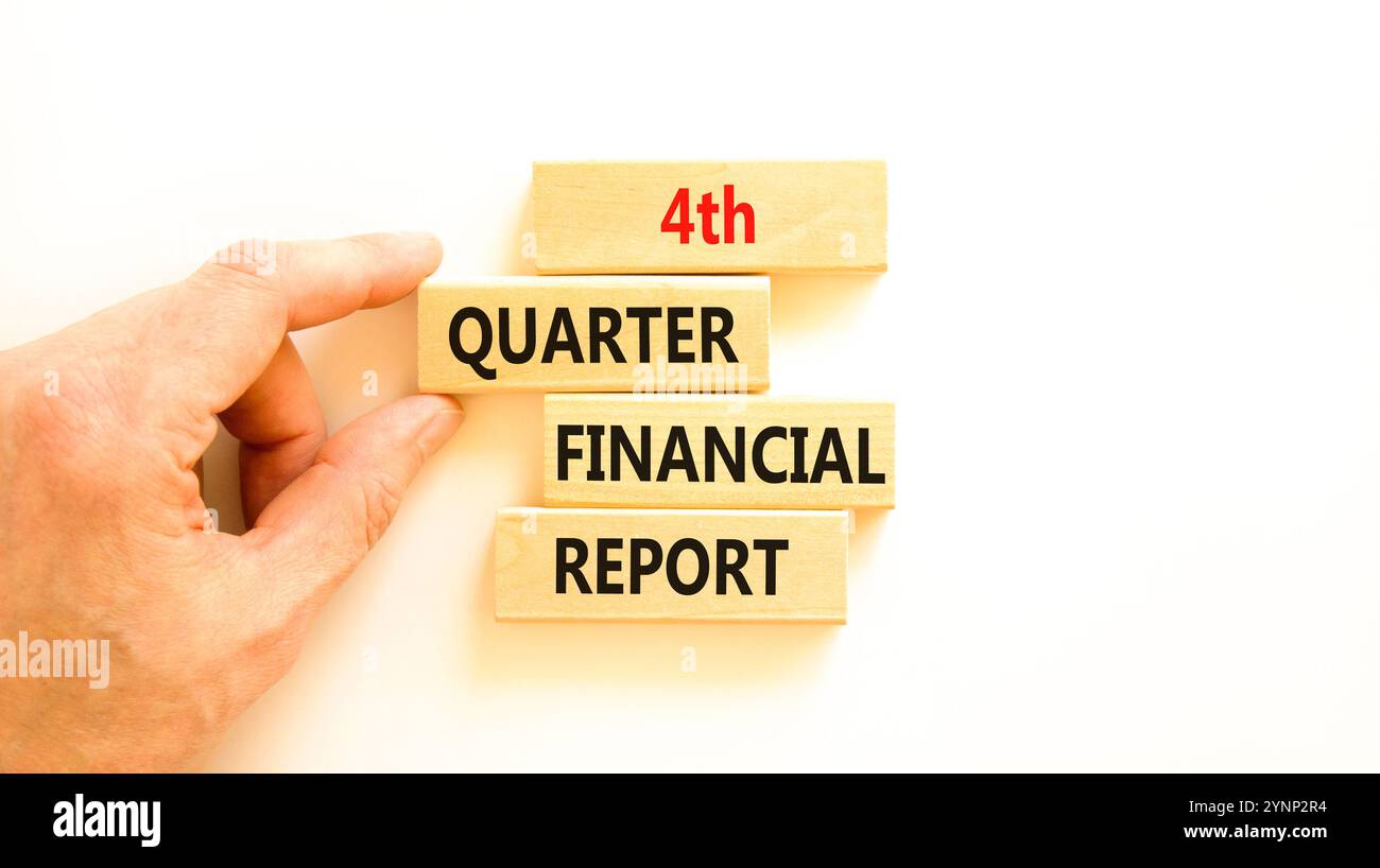 4th quarter financial report symbol. Concept words 4th quarter ...