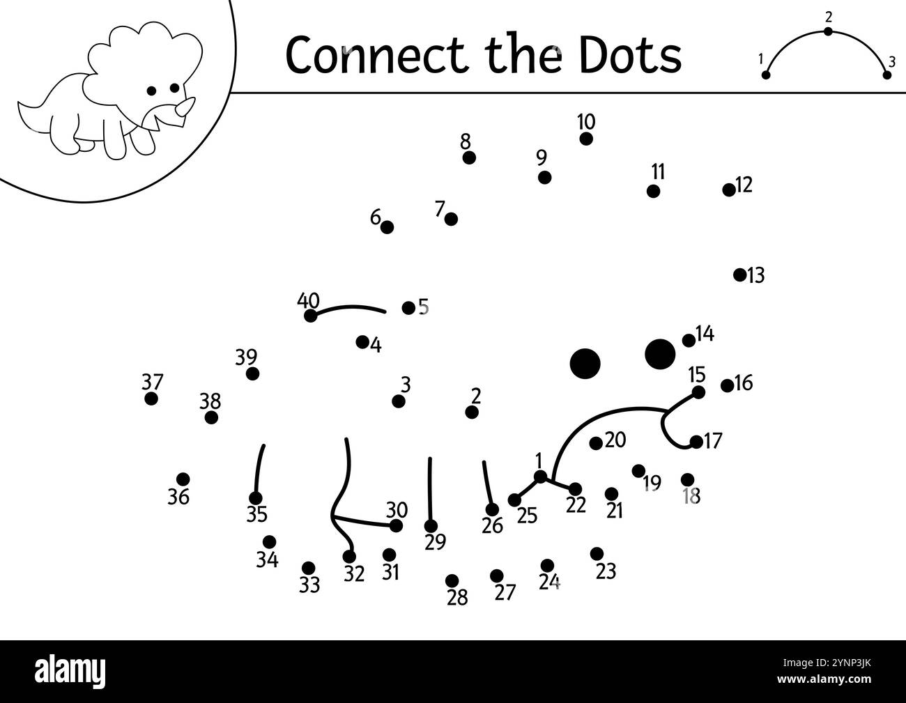 Vector black and white dot-to-dot and color activity with little ...