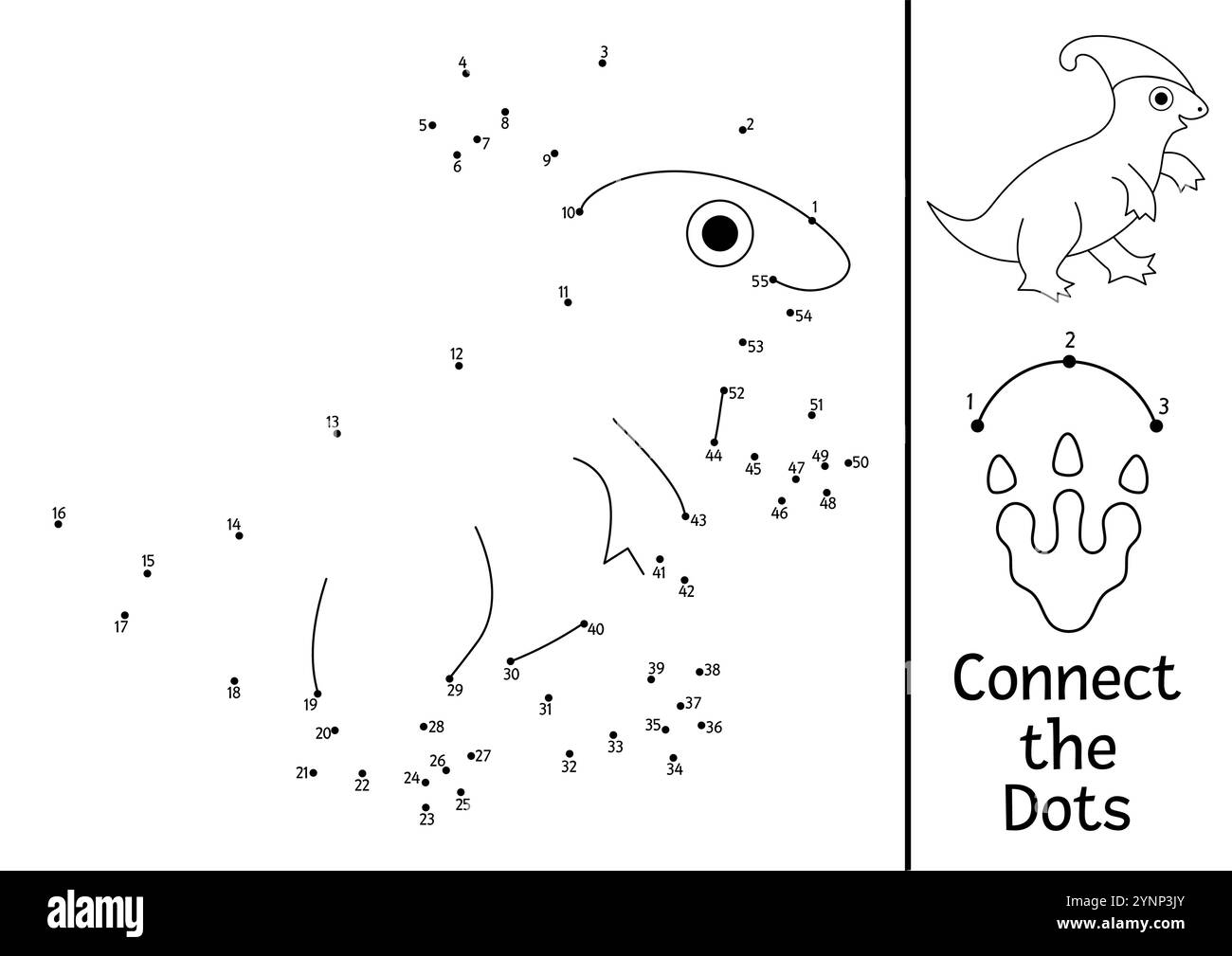 Vector black and white dot-to-dot and color activity with ...