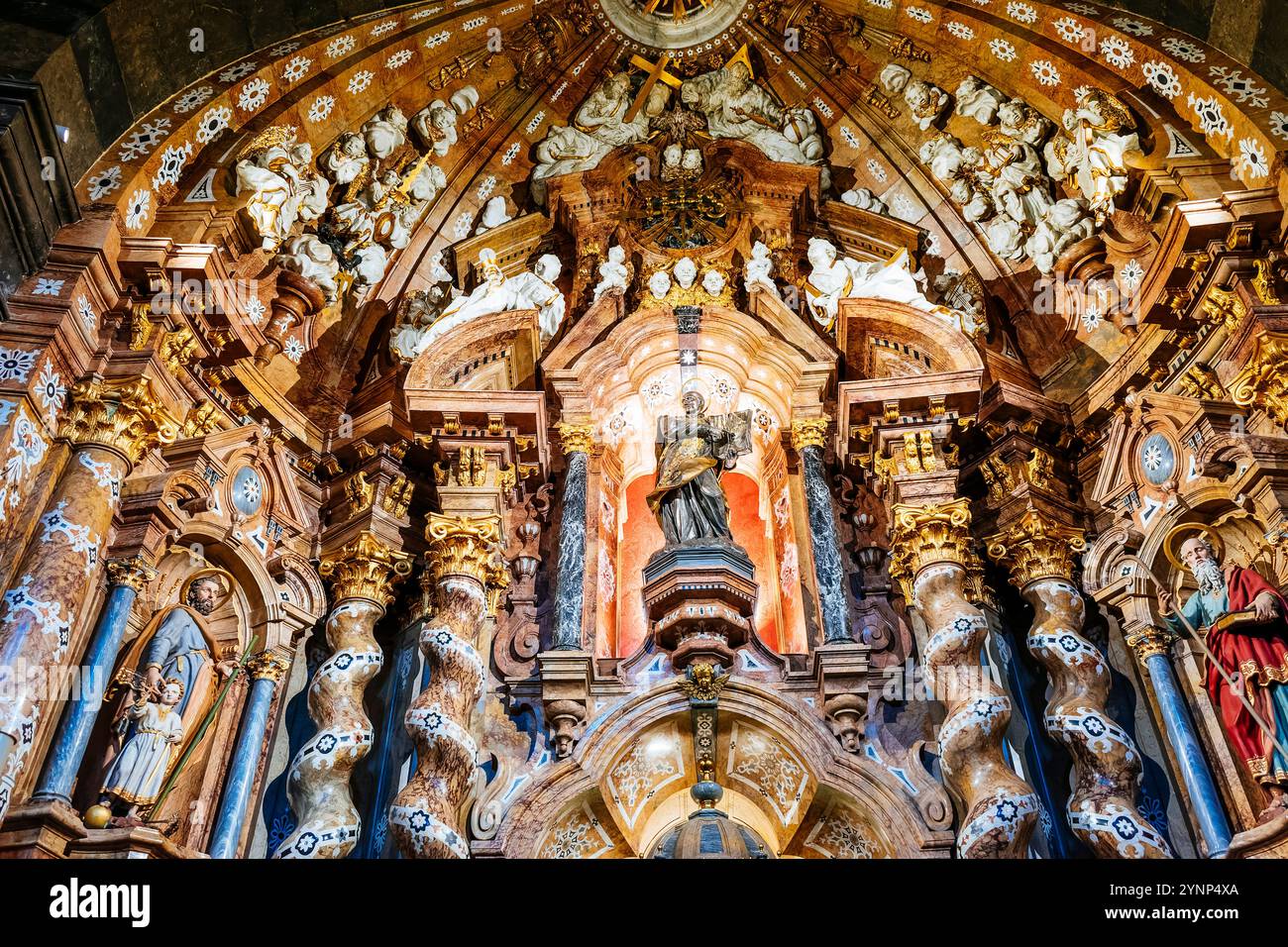 Statue of Saint Ignatius of Loyola on the main altar. Basilica of ...