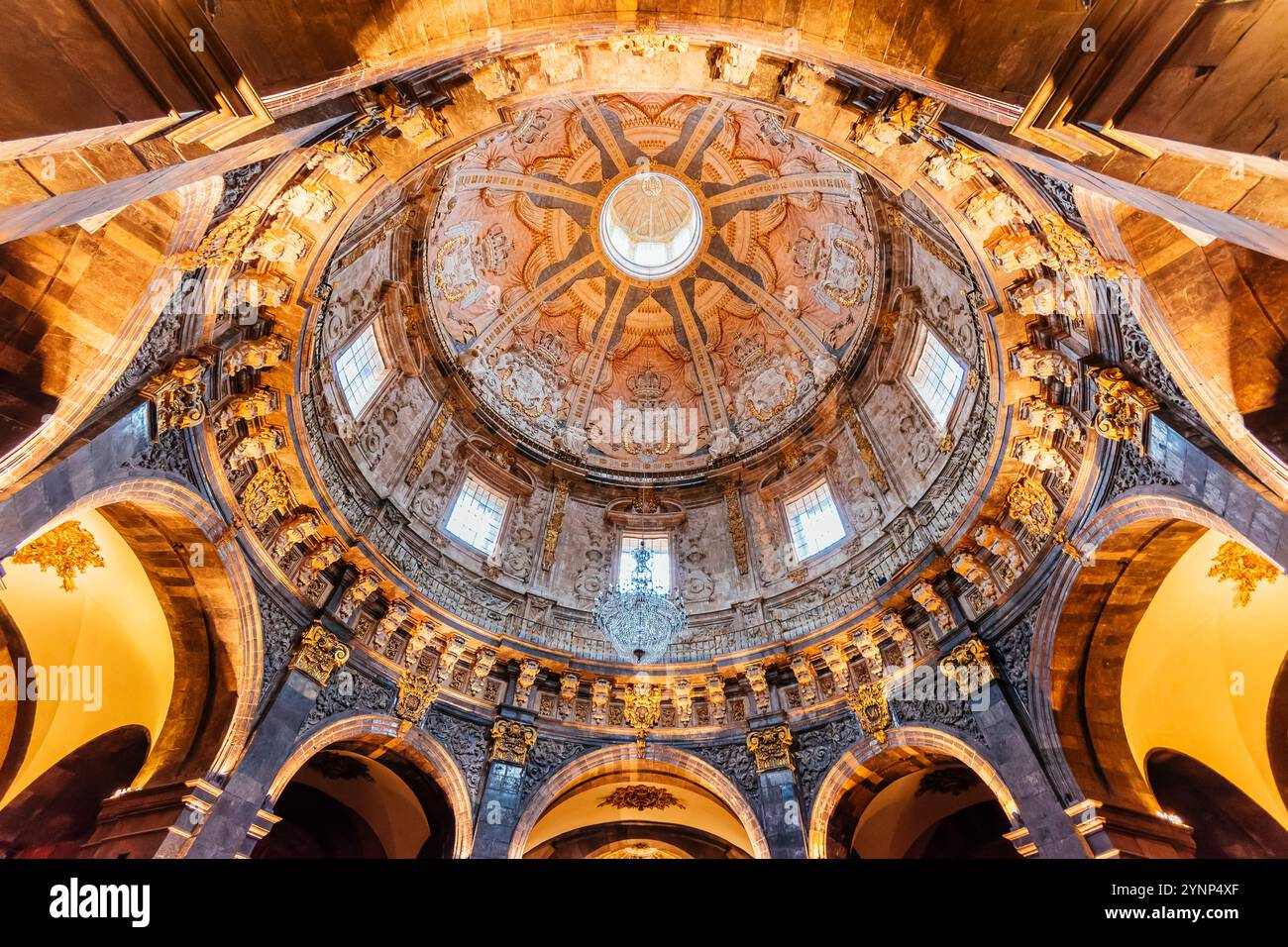 Internal view of the dome. Basilica of Loyola. Sanctuary of Ignatius of ...