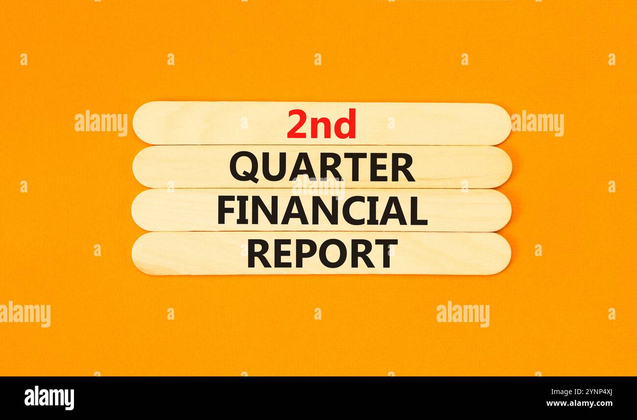 2nd quarter financial report symbol. Concept words 2nd quarter ...