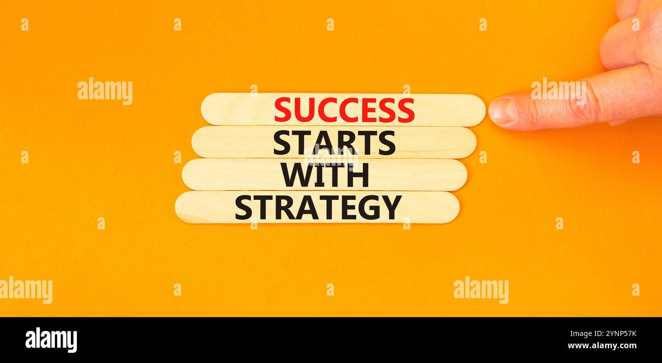 Success starts with strategy symbol. Concept words Success starts with ...