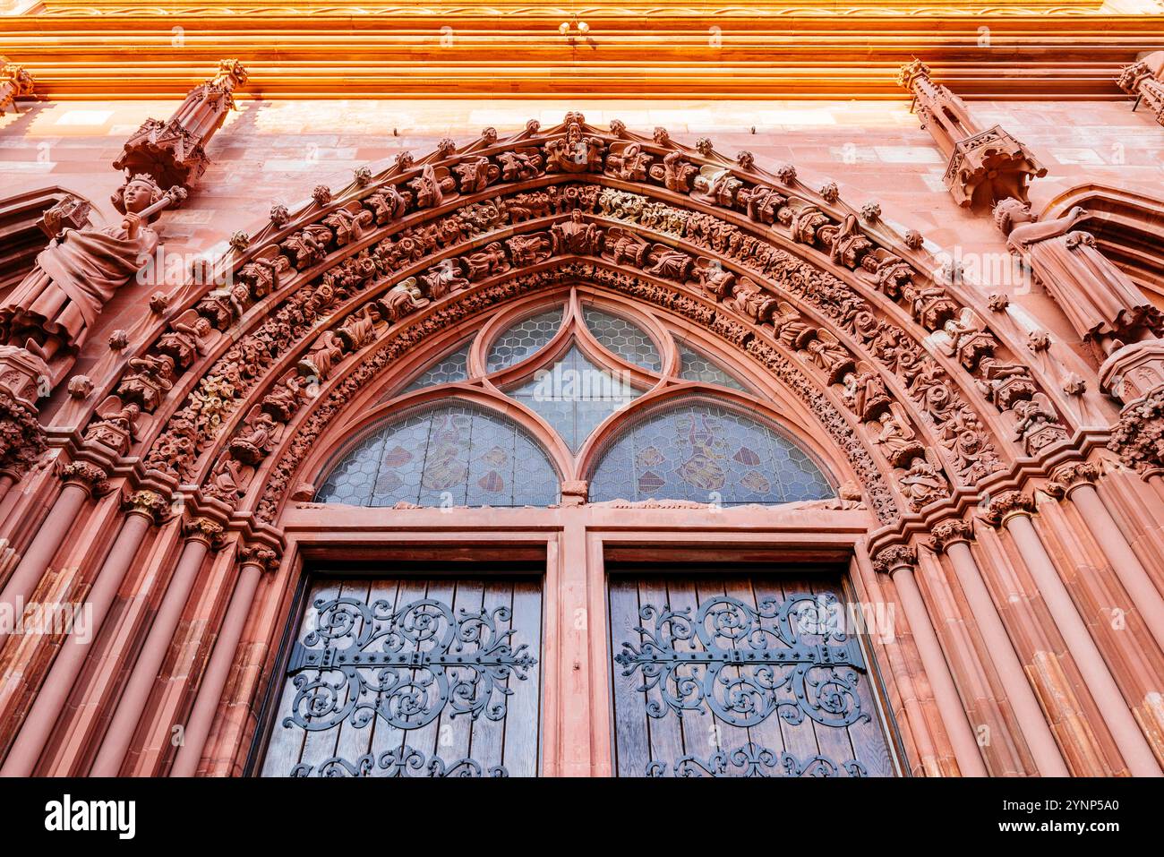 Main Porch. Basel Minster is a religious building in the Swiss city of ...