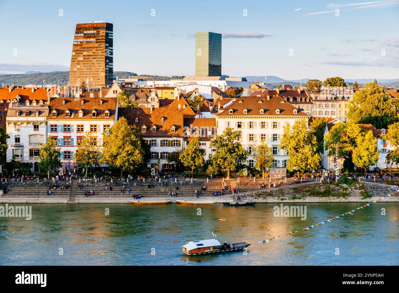 Rows of houses on the right bank in Kleinbasel and the famous reaction ...